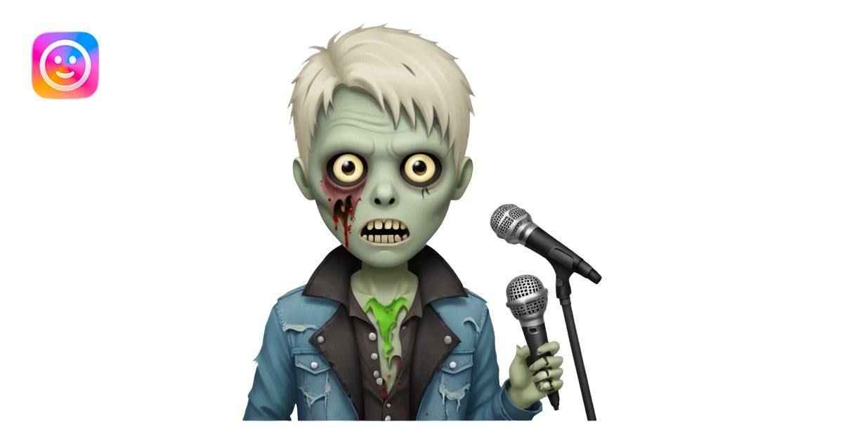 Zombie singer microphone emoji | AI Emoji Generator