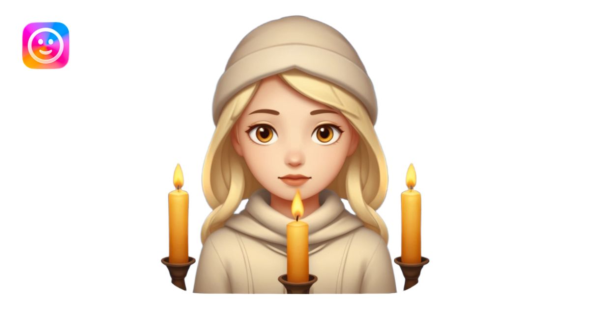 Fantasy human portrait emoji, warm candlelight reflection in eyes ...