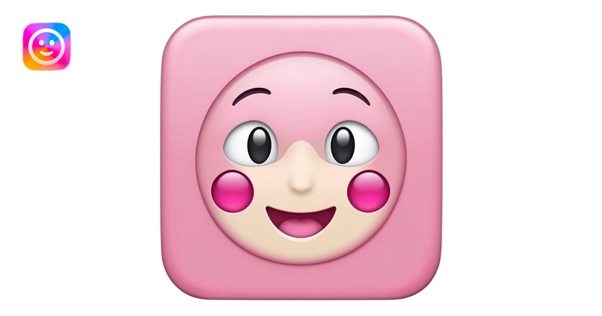 simple pink square paper emoji | AI Emoji Generator