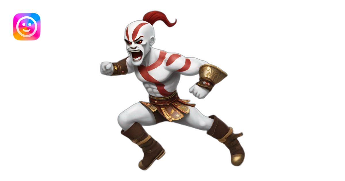 Tap dancing kratos emoji | AI Emoji Generator