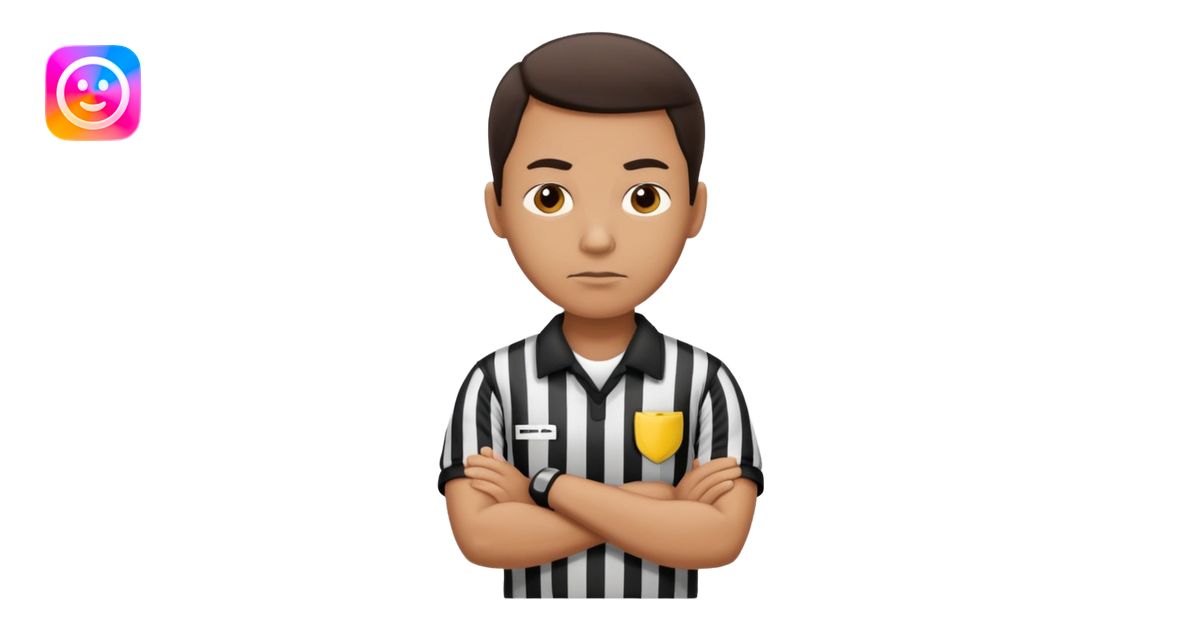 referee with crossed arms up emoji | AI Emoji Generator