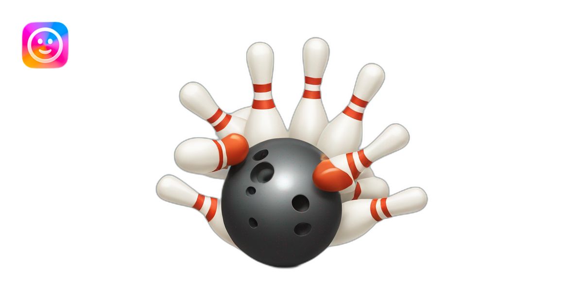bowling pin hitting people with bowling ball emoji | AI Emoji Generator