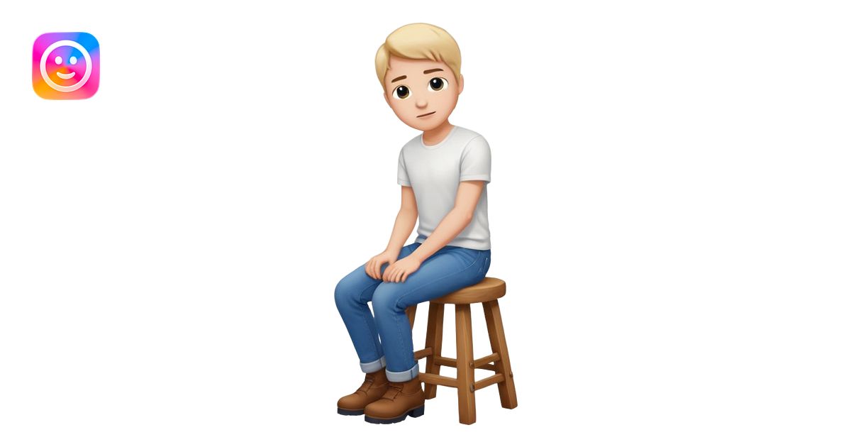 a person sitting on stool with backs turned emoji | AI Emoji Generator