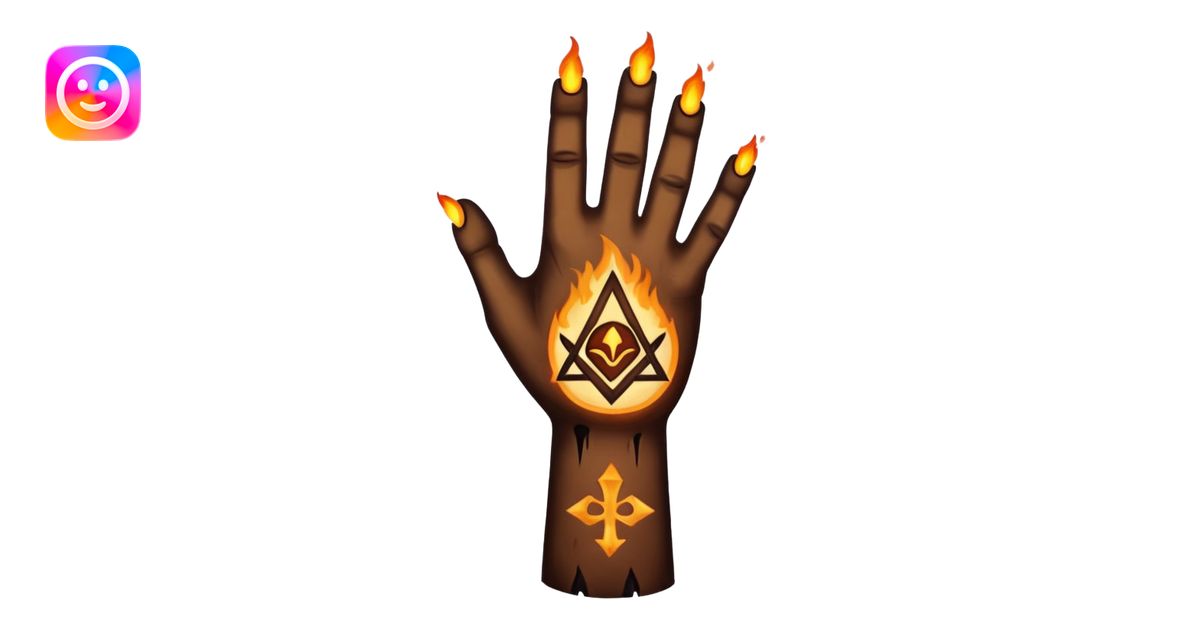 Occult symbol burned into skin, glowing embers, ritual ownership emoji ...