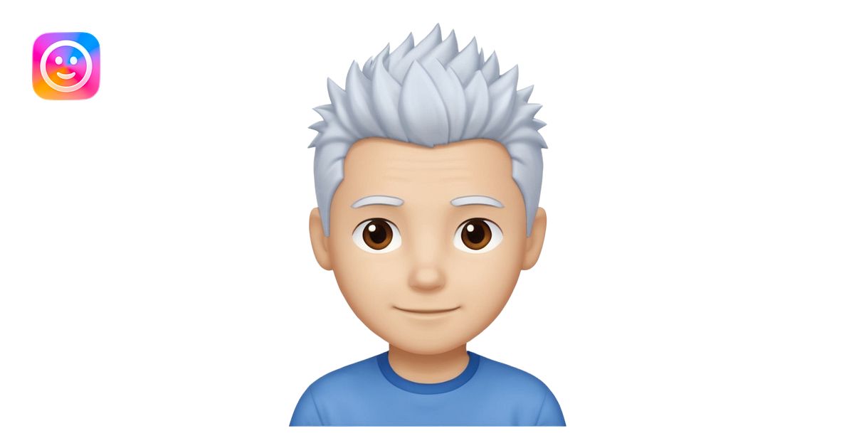 A light-skinned boy with soft, spiky white hair,, brown eyes, and a ...