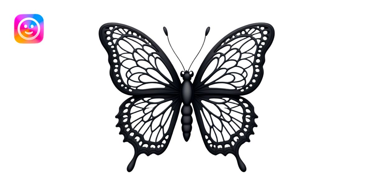 Black lace butterfly emoji | AI Emoji Generator