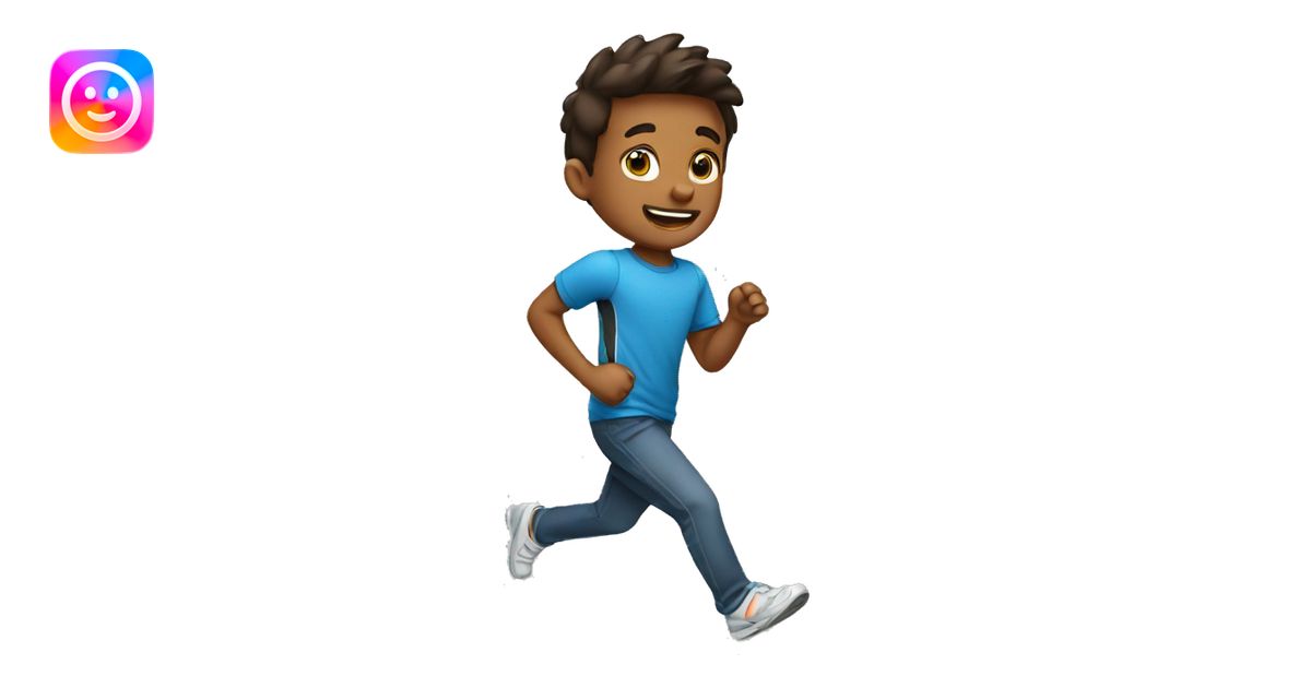 boy run after emoji | AI Emoji Generator