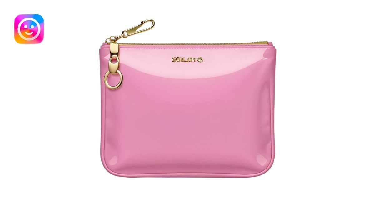 pink stoney clover lane rectangle pouch with shiny gold zipper and a ...