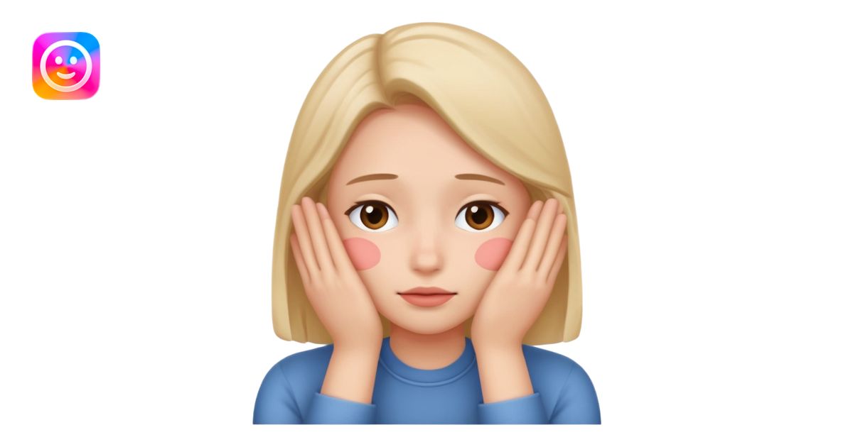 Standard smiley emoji blushing and hiding face with hands emoji | AI ...