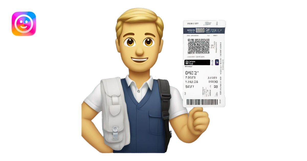 Boarding pass from LYS To JFK emoji | AI Emoji Generator