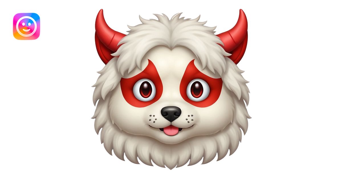 devil cute fluffy complete dog emoji | AI Emoji Generator