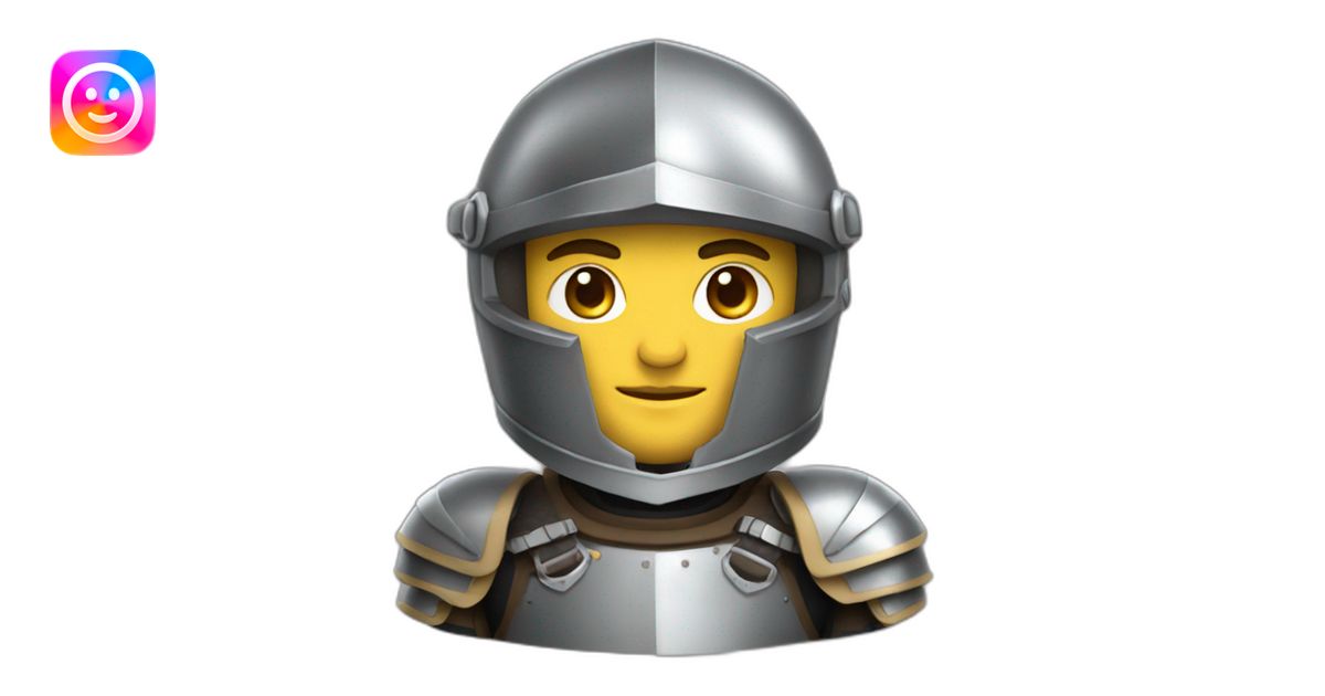 Knight with moto cross armor emoji | AI Emoji Generator