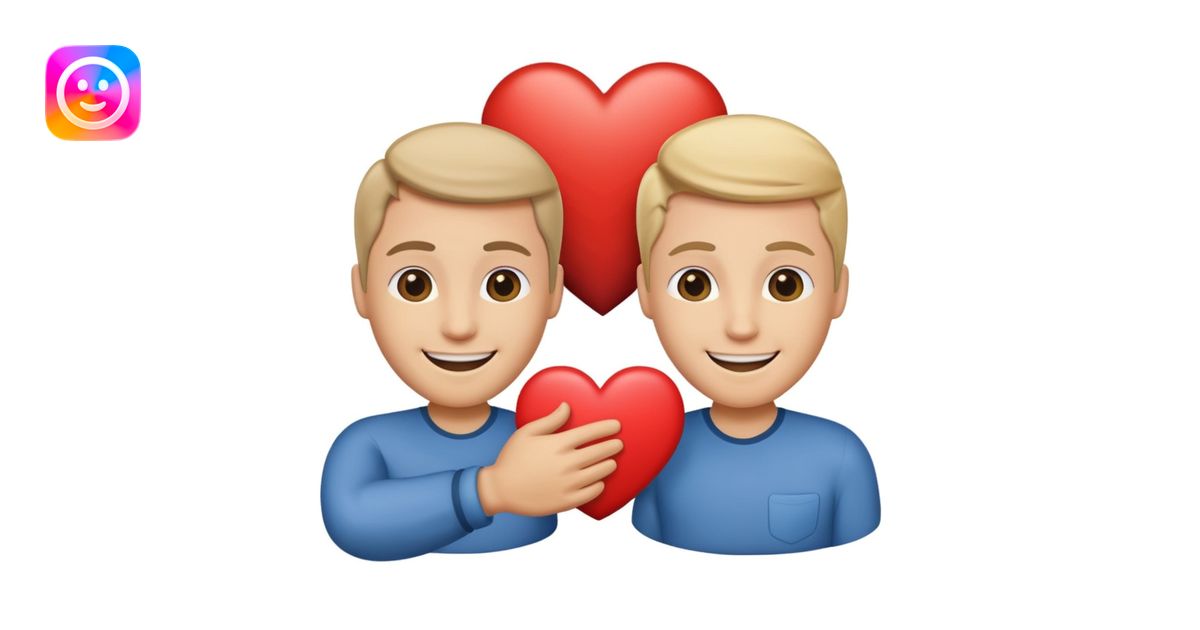 two smiling faces with a heart and handshake between them emoji | AI ...
