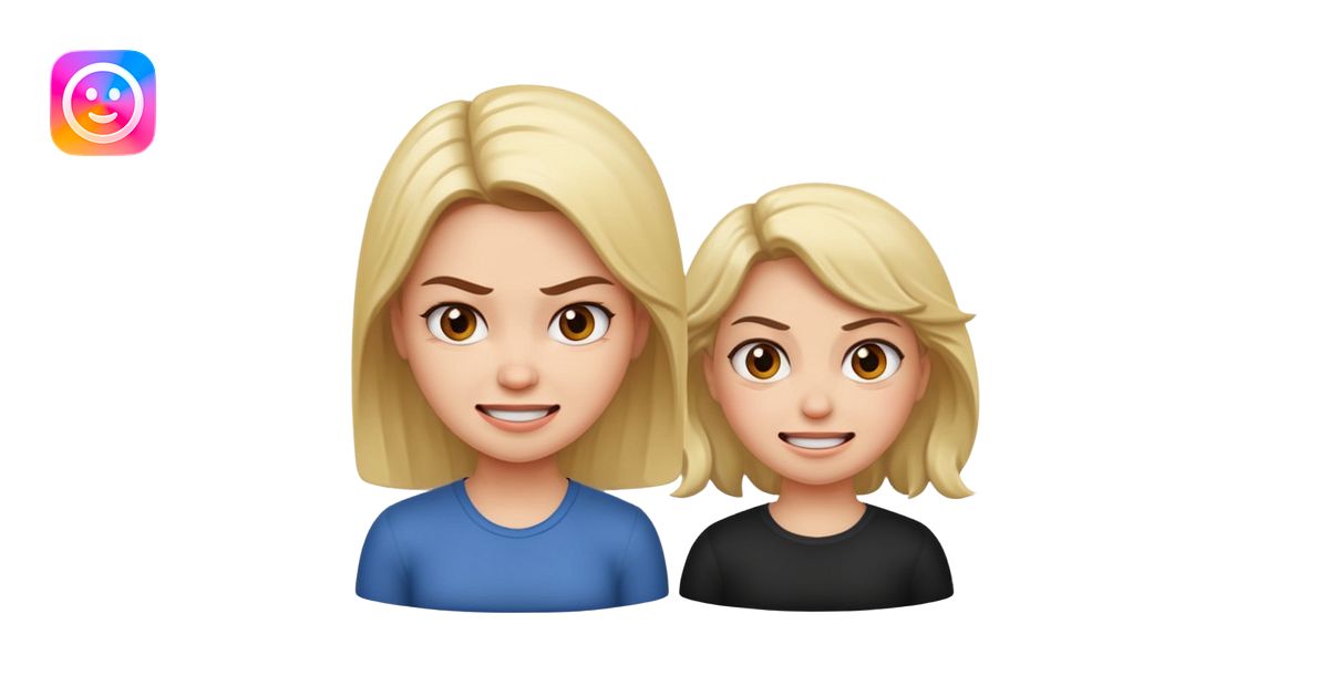 smiling woman and little angry woman emoji | AI Emoji Generator