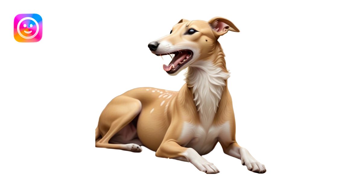 Cinematic Cute Yawning Fawn Greyhound Portrait Emoji, Head tilted ...