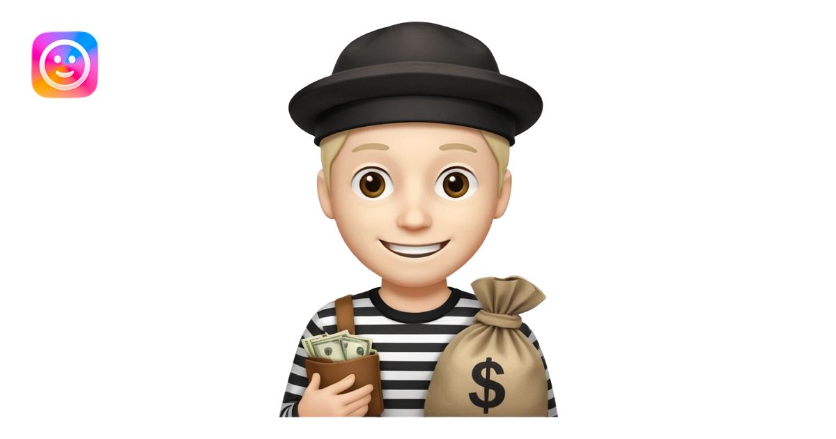 robber with 4 lines of black and white striped shirt and he has a money ...