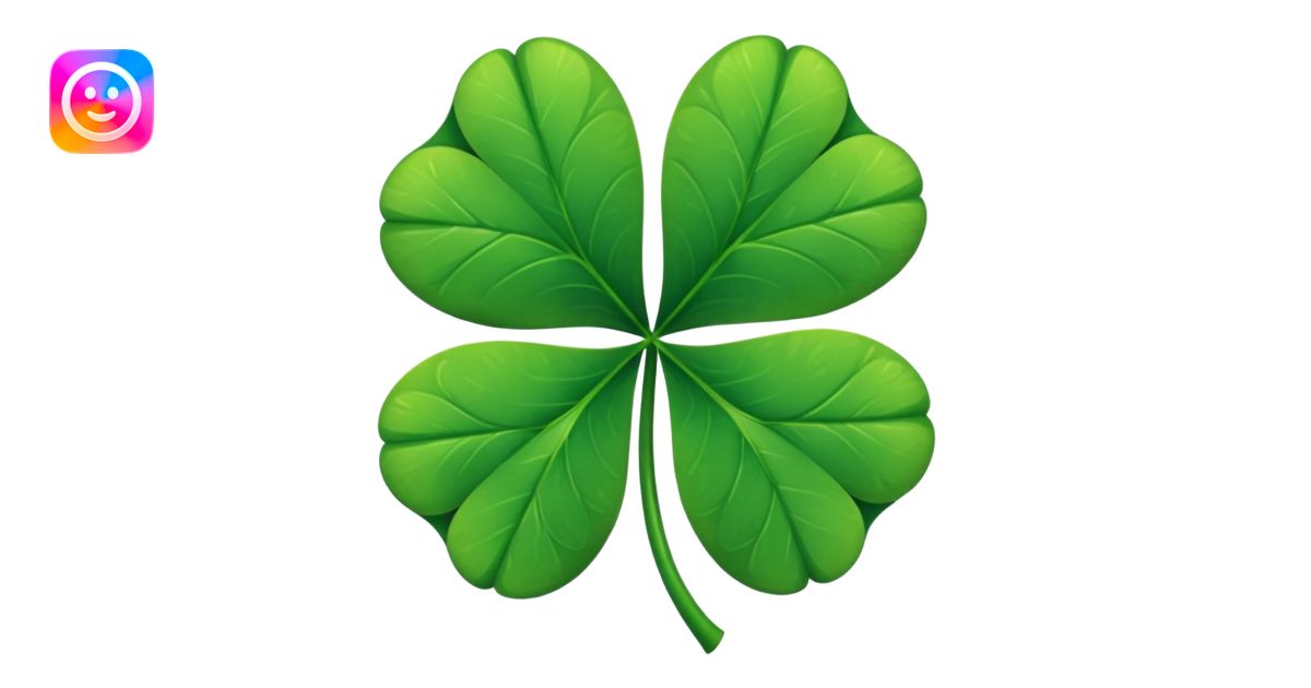Still-life Rendering Four leaf clover emoji | AI Emoji Generator