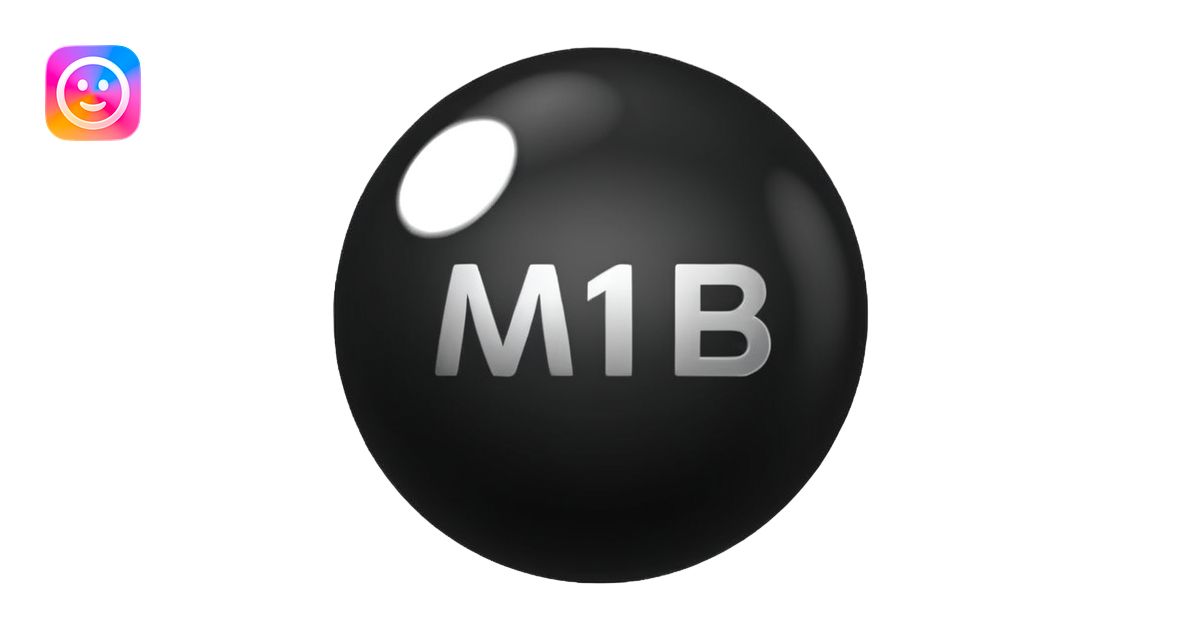 Black Ball with MB written on it. Nothing else no holes. emoji | AI ...