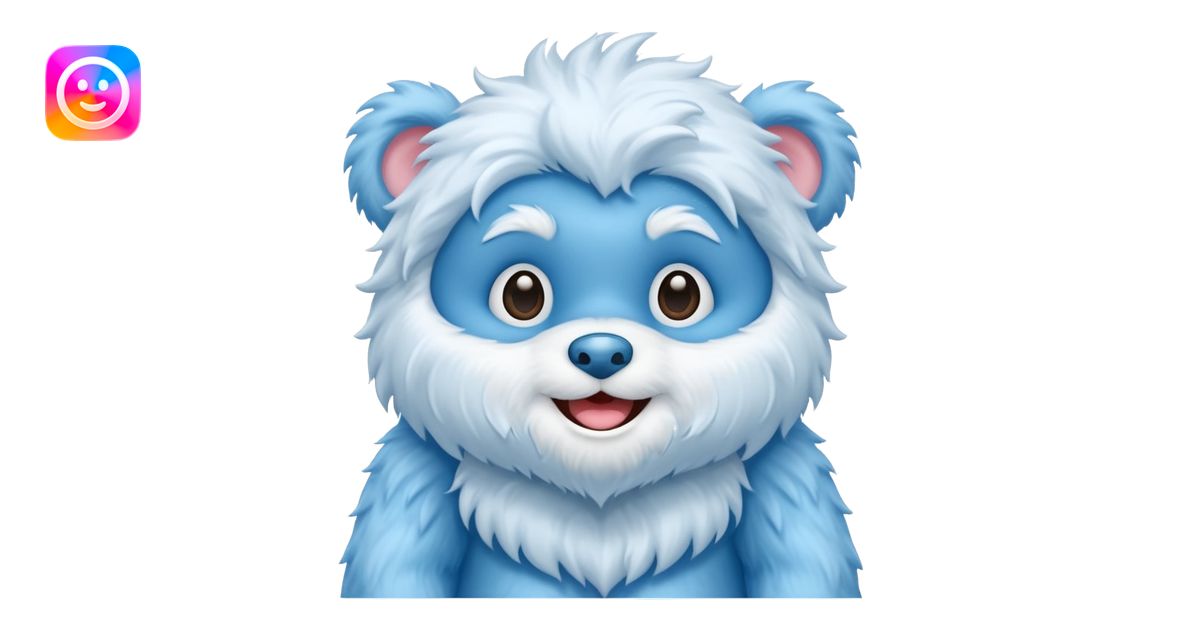 blue care baby bear yeti emoji | AI Emoji Generator