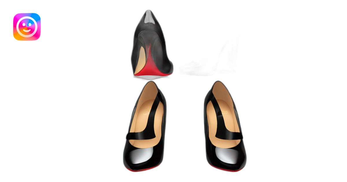 WEDGE heel LOUBOUTIN black PATENT emoji | AI Emoji Generator