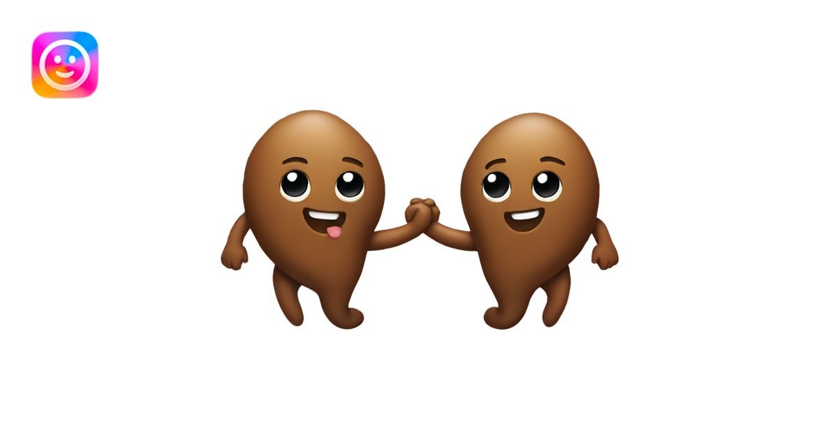Two poop emojis holding hands emoji | AI Emoji Generator