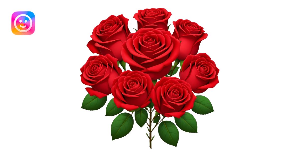 Generate an aesthetic red rose bouquet of a lot of roses emoji | AI ...