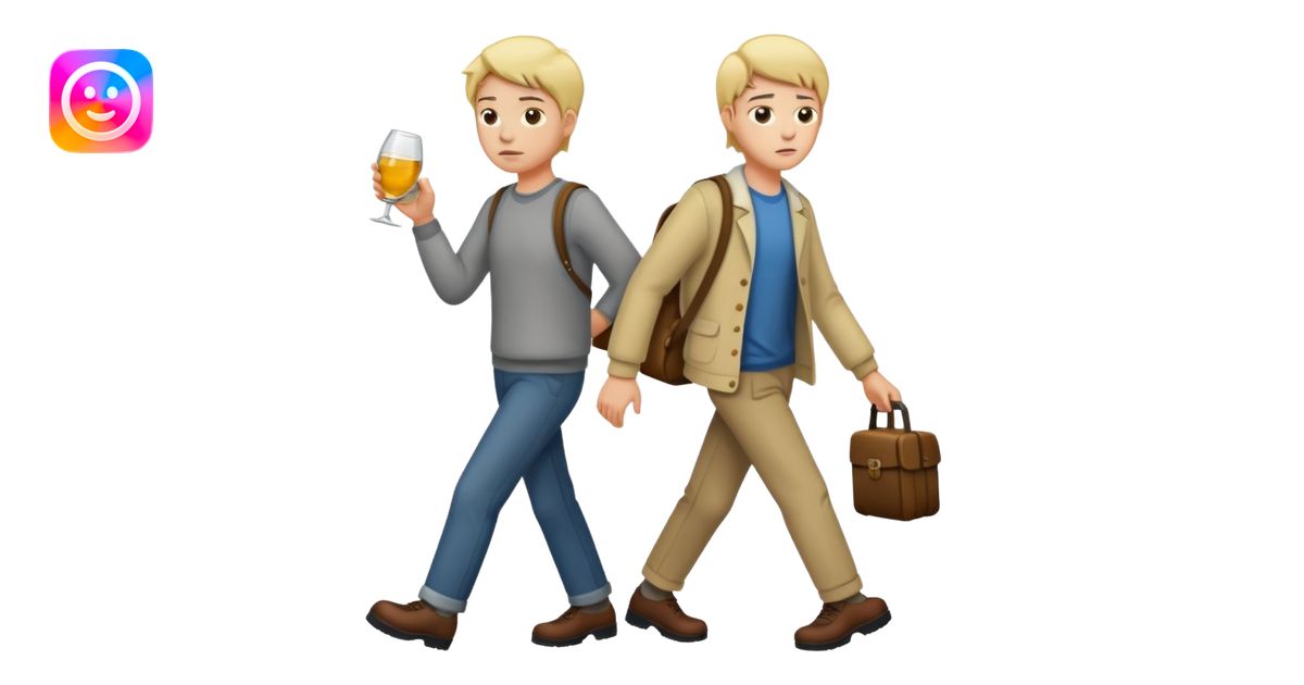 Someone helping otherone drunk friend walk home emoji | AI Emoji Generator