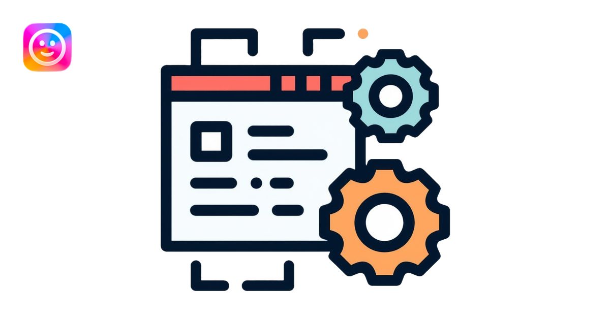 Software development icon with code brackets and gears icon | AI Emoji ...