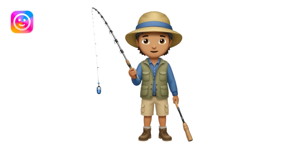 man casting a fishing rod, full body emoji | AI Emoji Generator