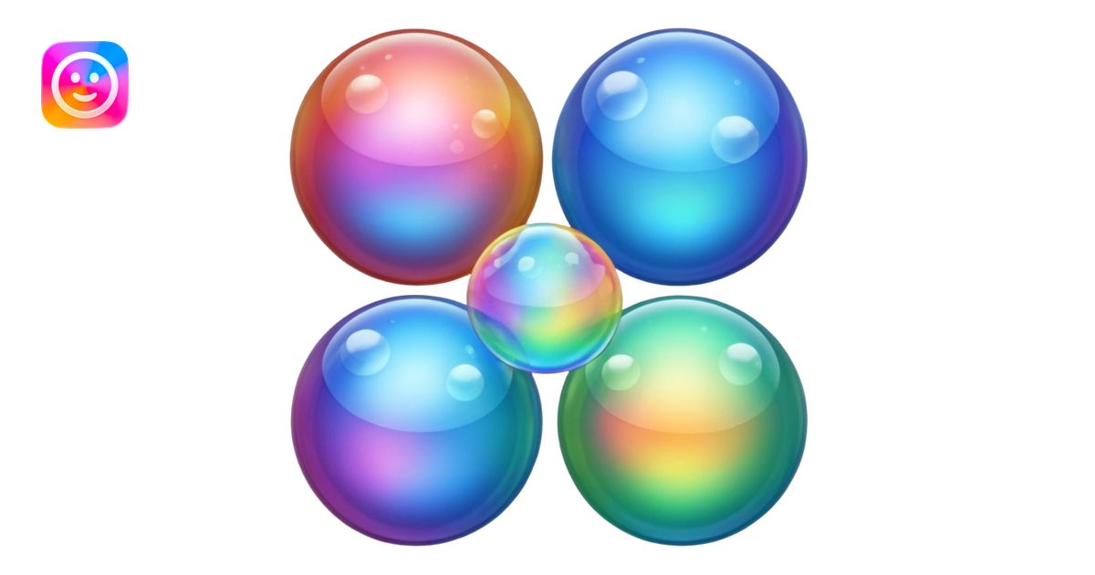 multiple bubbles each one separate emoji | AI Emoji Generator