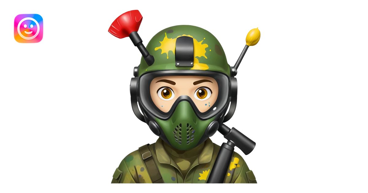 paintball player face distinct emoji | AI Emoji Generator