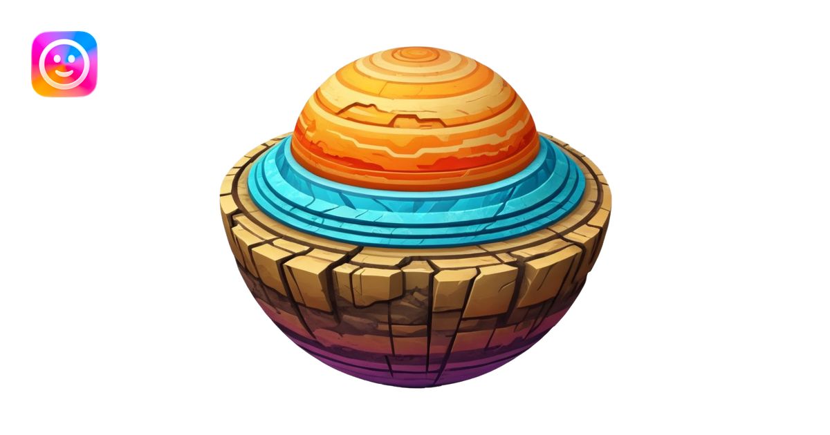 Planet separated into layers emoji | AI Emoji Generator