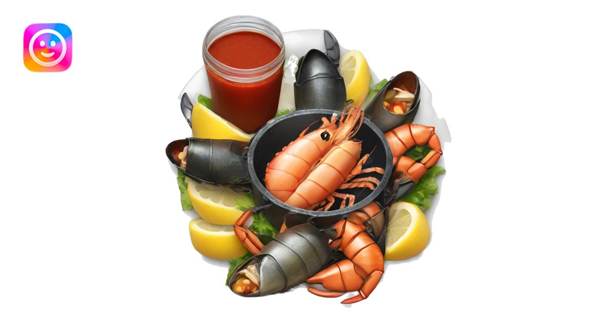 Seafood boil with sauce emoji | AI Emoji Generator