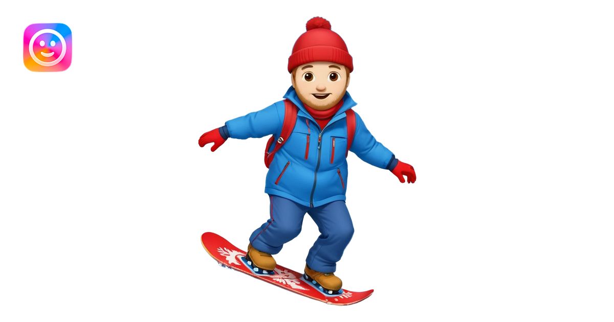 big round super harry guy snowbording down mountain haryyer emoji | AI ...