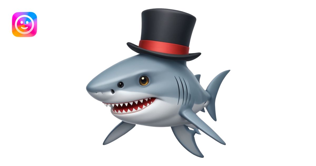 Shark with a top hat emoji | AI Emoji Generator