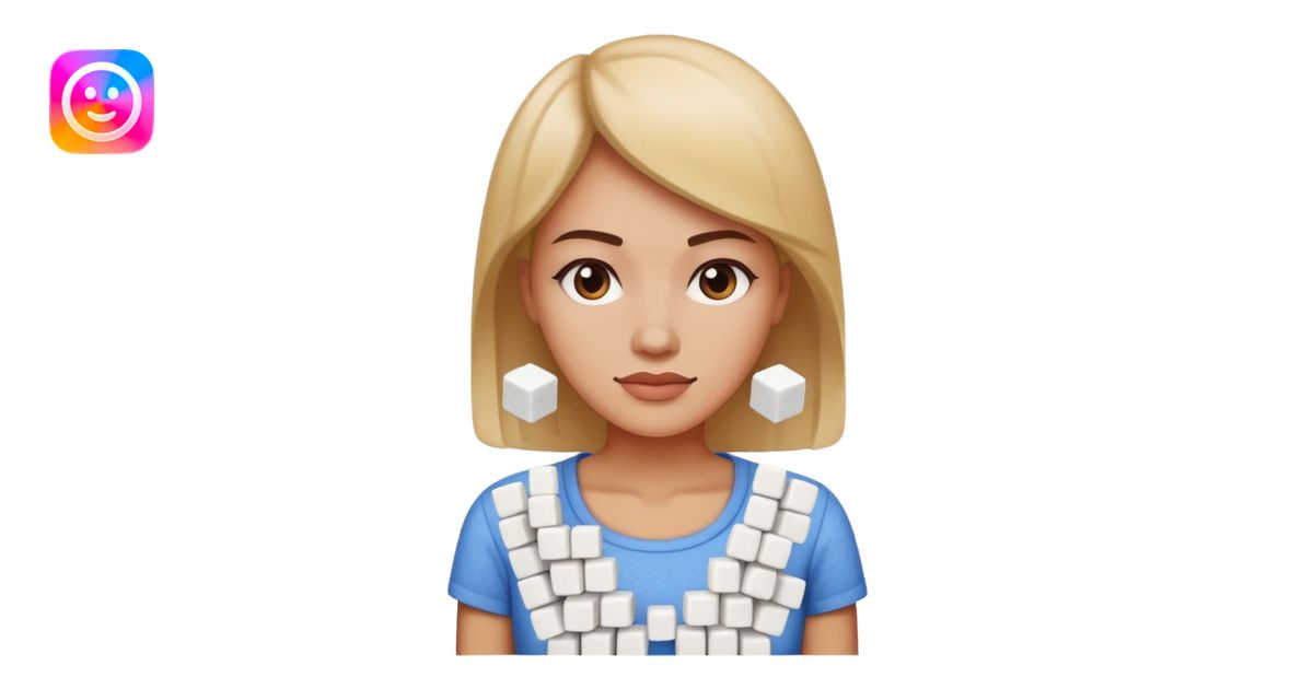 A woman wearing a shirt with sugar cubes as her breast emoji | AI Emoji ...