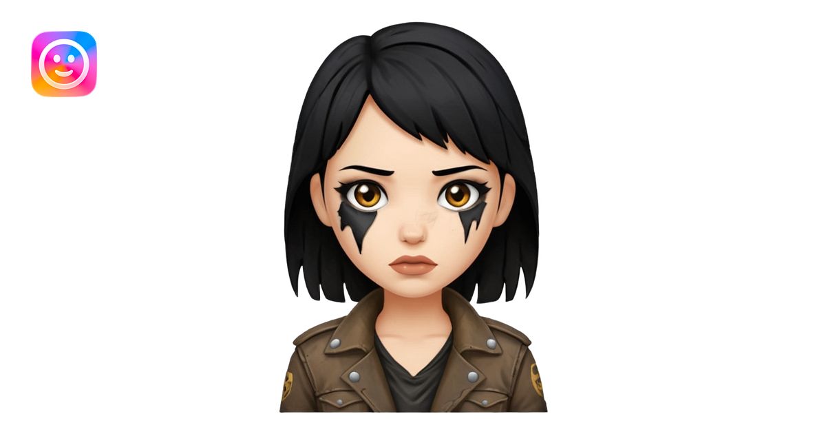 Lucy (black hair) from the Fallout TV show emoji | AI Emoji Generator