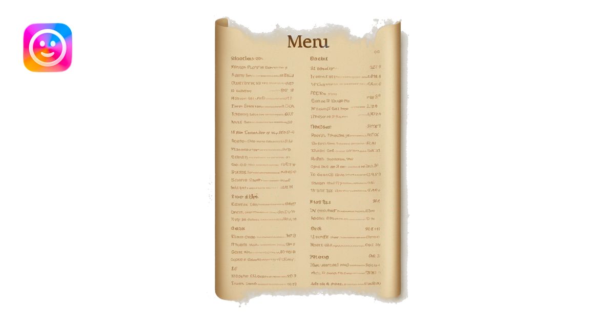 paper menu scroll with text emoji | AI Emoji Generator