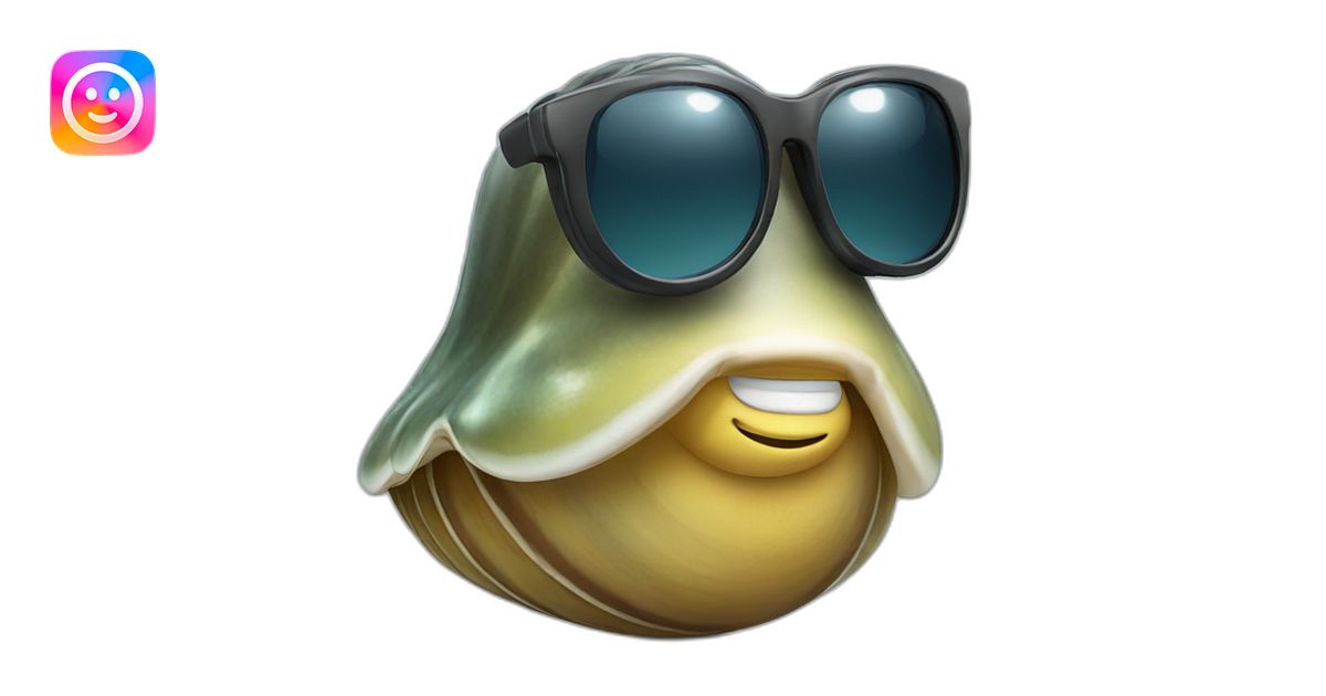 smiling mussel with sunglasses emoji | AI Emoji Generator