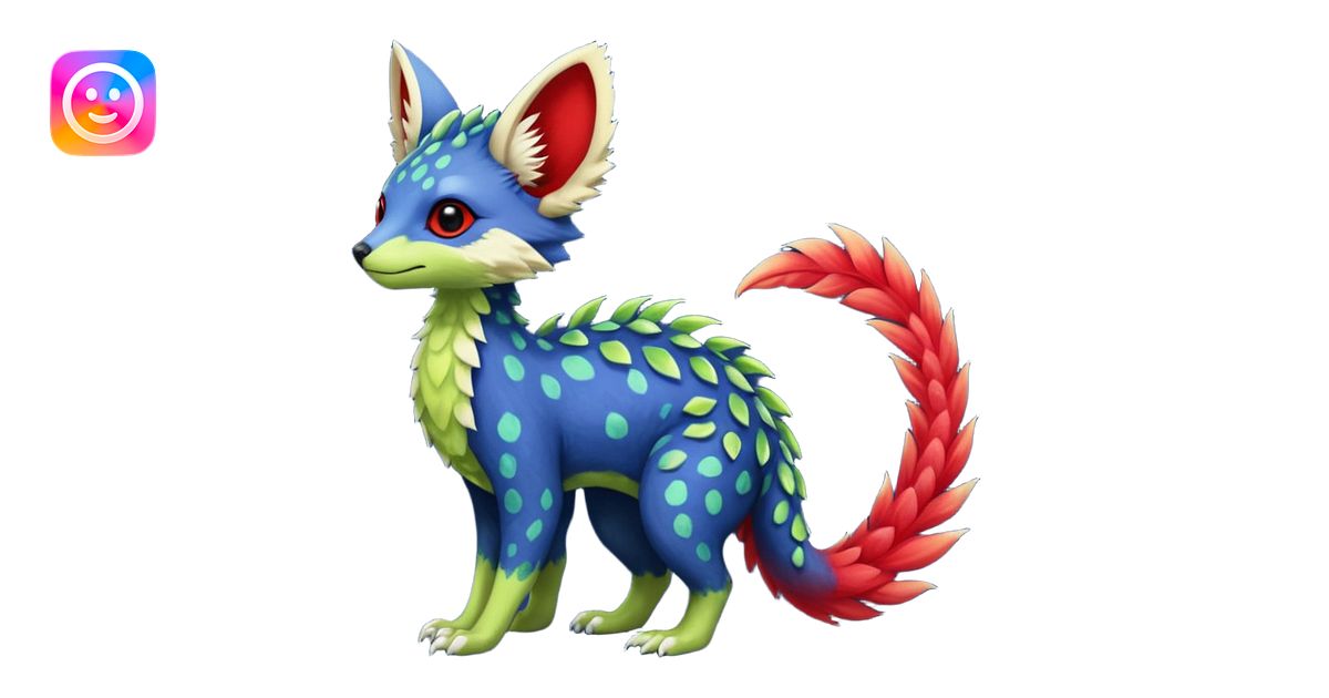 Feral Rare Fantasy vibrant tropical red and indigo and lime-collred ...