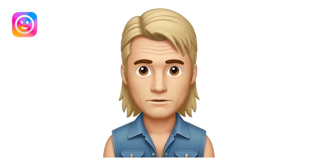 Redneck with mullet emoji | AI Emoji Generator