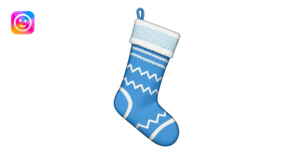 light blue Christmas stocking emoji | AI Emoji Generator