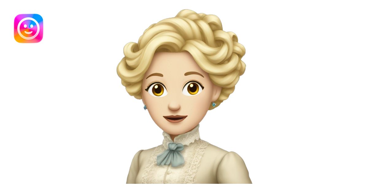 Blonde elegant Victorian woman emoji | AI Emoji Generator