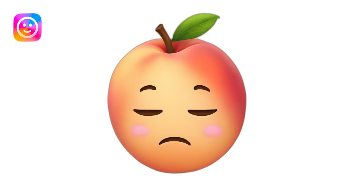 Sad peach emoji | AI Emoji Generator