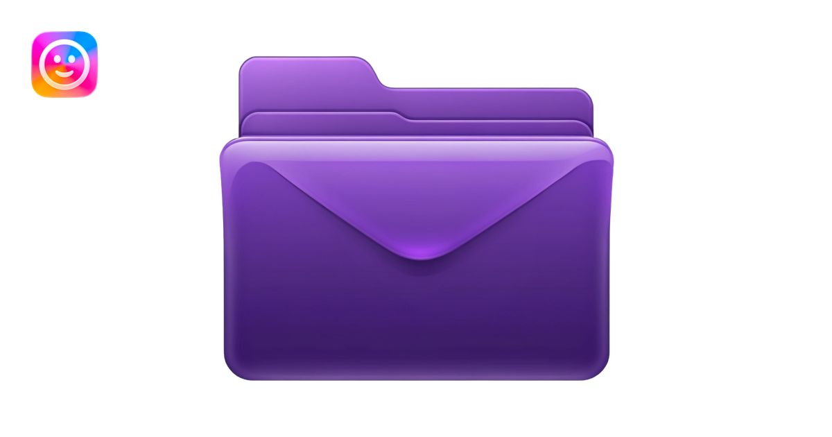 dark purple folder icon set emoji | AI Emoji Generator