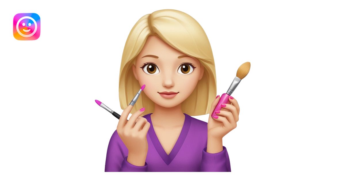 Blondie girl making nails emoji | AI Emoji Generator
