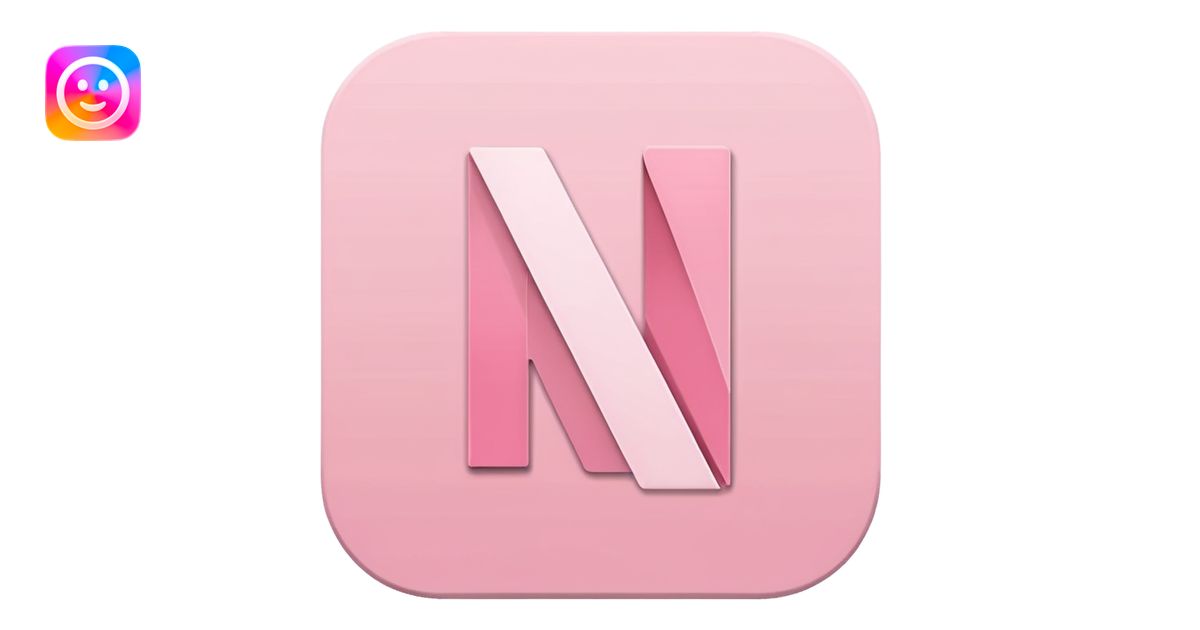 Netflix aesthetic "N" logo in pastel pink emoji | AI Emoji Generator