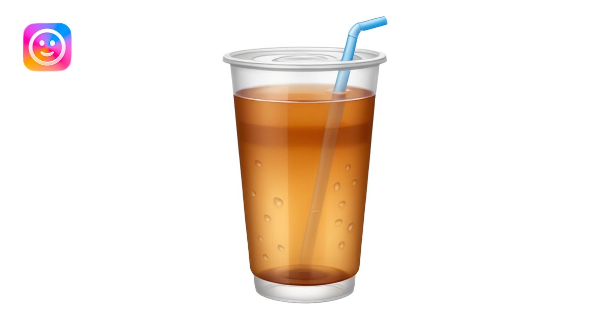 Open plastic cup with cold brown mate tea, No straw! emoji | AI Emoji ...