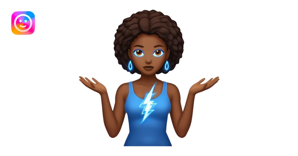 black woman summoning electric emoji | AI Emoji Generator
