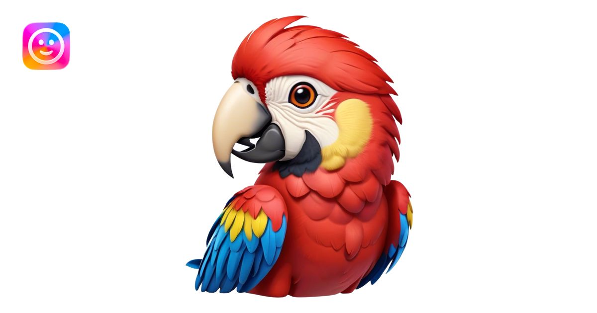 Cinematic Realistic Comical Macaw Portrait Emoji, Head tilted ...